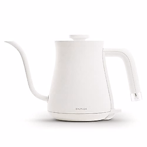 BALMUDA The Kettle | Electric Lightweight Gooseneck Kettle | Stainless Steel | 0.6L (20fl oz) Capacity | Neon Light Indicator | Perfect for Tea and Coffee | K02H-WH | White | US Version