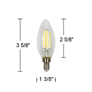 Tesler 60W Equivalent Torpedo 5.5W LED Filament Candelabra 6-Pack