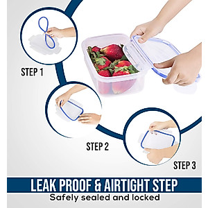 Utopia Kitchen Plastic Food Storage Container Set with Airtight Lids - Pack of 24 (12 Containers & 12 Snap Lids)- Reusable & Leftover Food Lunch Boxes - Leak Proof, Freezer & Microwave Safe