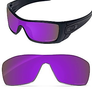 Tintart Performance Replacement Lenses Compatible with Oakley Batwolf OO9101 Polarized Etched-Plum Purple