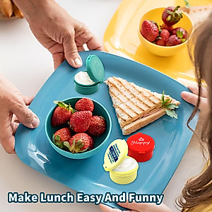 Elykorrne 8 Pack Salad Dressing Container To Go, 0.9oz Small Sauce Containers, Plastic Condiment Containers with Lids, Reusable Condiment Cup Leak-proof for Lunch Bento Box Kids (Circular-2)