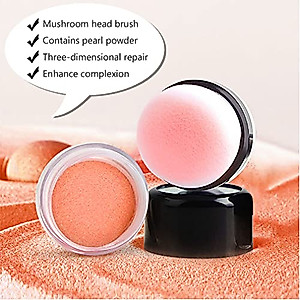 Loose Powder Blush Air Cushion Blush Natural Blusher Bright Shimmer Face Blush for Cheek Highly Pigmented Blush Makeup Easy to Blend Makeup Blushin, All Day Wear(04#)