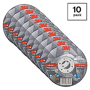 Cubitron II Silver Grinding Wheel, Depressed Center – for Right Angle Grinders – 4.5” Diameter x 1/4' Thick x 7/8” Arbor Hole – Type 27 – 87453 – Pack of 10