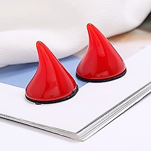 N+B 2 PCS Motorcycle Helmet Devil Horns, Helmet Decor Demon Horn with Suction Cup for Cycling Helmet Decorations for Snowboarding Skiing Biking Skating Off Road Helmet Ornaments Accessories (red)