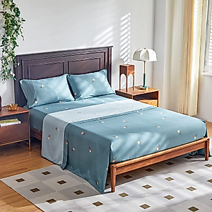 Floral Comforter Sheet Set Bed in a Bag 6 Pieces Twin Size Red Flowers Microfiber Summer Bedding Set (1 Comforter 2 Pillow Shams 1 Flat Sheet 1 Fitted Sheet 1 Pillowcases)