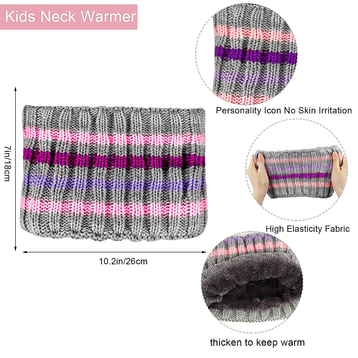 Hicdaw 2Pcs Kids Winter Hat and Scarf Set Winter Hats for Kids Toddler Beanie Hat Fleece Lined Scarf for Boys Girls 2-8 Years