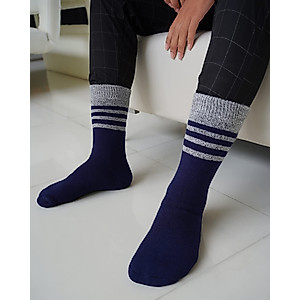 RATIVE Cold Weather Thick Heat Trapping Insulated Thermal Boots Socks Pack Warm Winter Long Crew for Men Women (12-14,2 pairs/black+grey+navy)