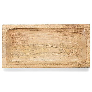 Rectangular Distressed Brown 12 x 6 Mango Wood Decorative Serving Tray