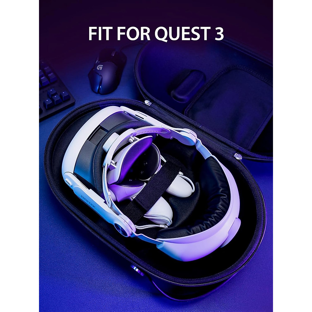 DESTEK CC2 Carrying Case Compatible with Meta/Oculus Quest 3, Quest Pro and Touch Controllers, VR Accessories for Travel, Storage, and Portable Protection