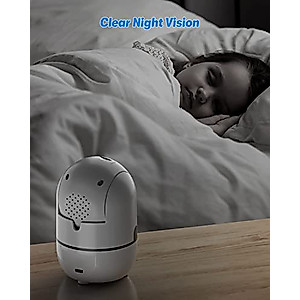 Security Camera for Baby Monitor, 2K Wi-Fi Cameras for Home Security, Pan/Tilt/Zoom Indoor Camera Wireless with Phone APP, 2-Way Audio, Motion Detection, Night Vision (White-2)