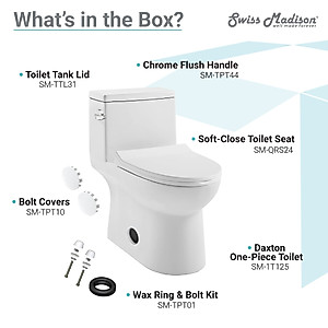 Swiss Madison SM-1T125 Daxton One Piece Elongated Toilet 1.28 GPF