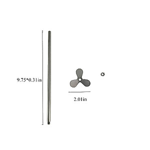 YUCHENGTECH Thread Three Blade Stirring Bar Stirring Rod Anchor Paddle Electric Blender Stainless Steel Stirrer for Lab Industrial Mixing 9.75x2.01x0.31in