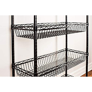 Omega 18" Deep x 24" Wide x 54" High 4 Tier Stationary Black Basket Unit