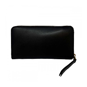 VERSACE JEANS COUTURE WOMAN'S WALLET 72VA5PA1 IN BLACK FAUX LEATHER WITH ZIP AROUND AND METAL LOGO