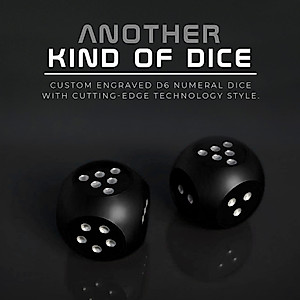 AKO DICE II - Aluminum D6 dice - Large Heavy Metal D6 Dice Set - Solid 16mm Dice with Extra Rounded Corner for a Better roll -Custom Metal dice Version 2 by AKO Dice (Black)