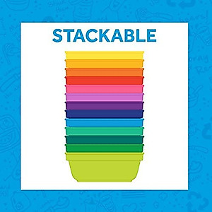 Re Play 12 oz. Bowls for Snacks, Desserts, or Small Side Dish in Orange, Yellow, Green, Red, Amethyst & Navy-BPA Free- Made in USA from Eco Friendly Recycled Milk Jugs - Crayon Box - Set of 6