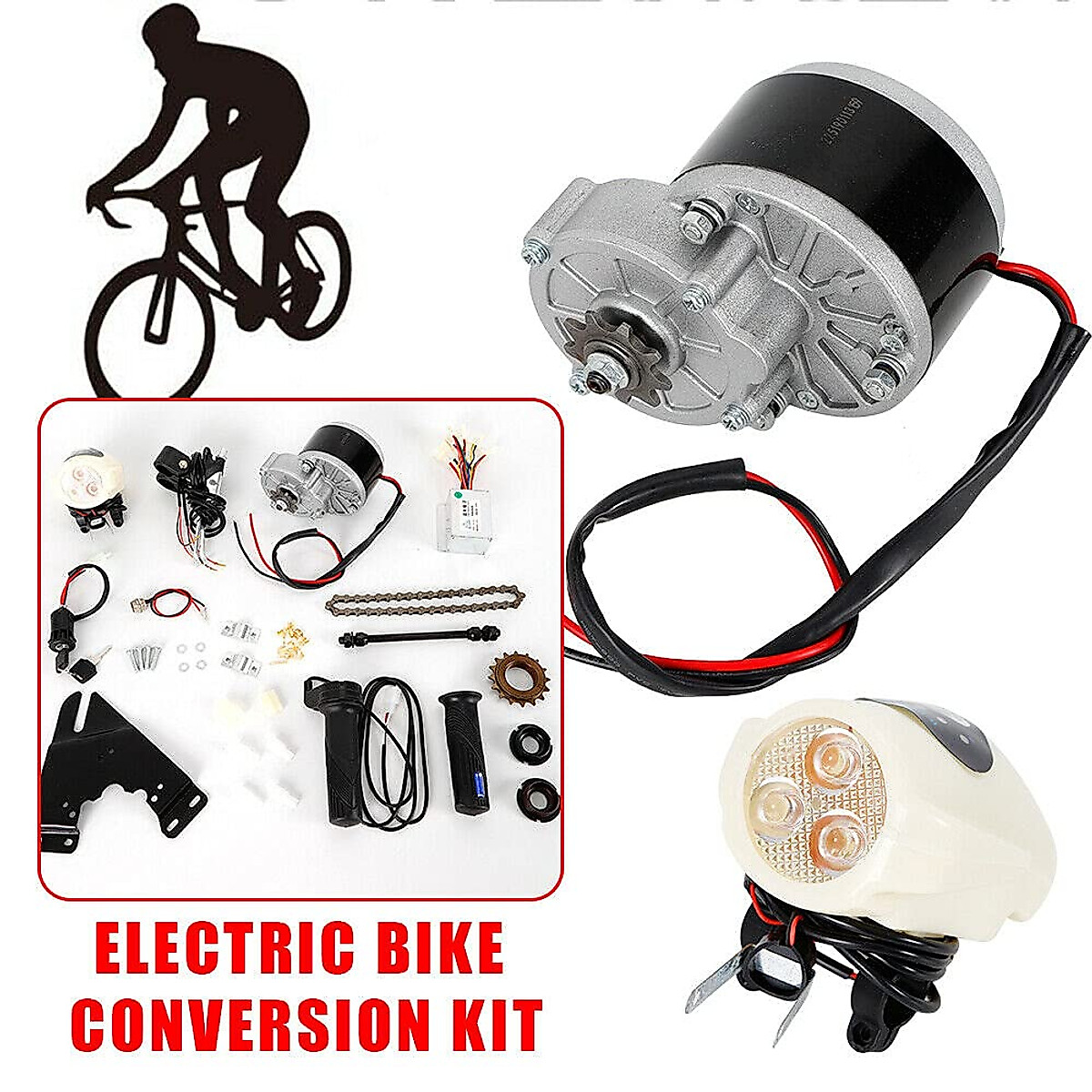 RIAHNEAH 24V/36V 250W Electric Bicycle Professional Hub Motor Kit E-Bike Wheel Motor Conversion Kit Motor Combination Set, Electric Bicycle Motor Kit for 22''-29'' Bike