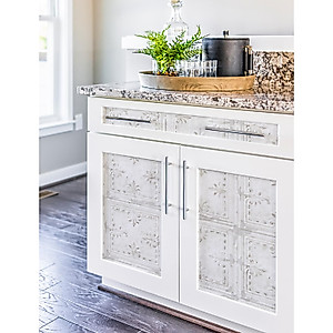 RoomMates RMK11209WP White Tin Tile Metallic Accent Peel and Stick Wallpaper, Roll