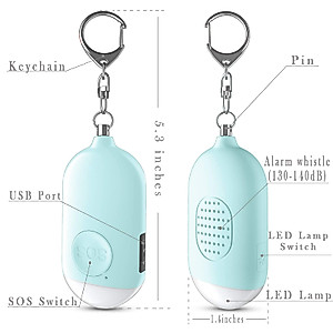 3 Pack Personal Protection Devices 130dB, Strobe Light and Key Chain Security for Students, Joggers, Night Workers, Elders, Kids, Women, 3 Pop Color
