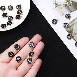 Beadtales 20 Pcs Letter Charms Enamel Alphabet Double Sided Charms for Bracelets Necklace Jewelry Making