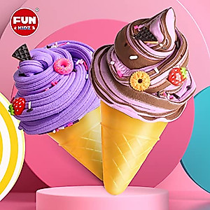 35.16 FL OZ Butter Slime Pack, FunKidz Fluffy Ice Cream Slime Kit for Girls 6-8 Premade 1040 ML Slime Toys Birthday Gifts Party Favor for Kids Age 6-12
