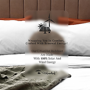 URBANHUT 1000 Thread Count Egyptian Cotton Sheets Full Size, Long Staple Soft & Breathable, 4 Pc Bed Sheet Sets, Luxury Hotel Sateen Sheets Fits 16" Deep Pocket - White