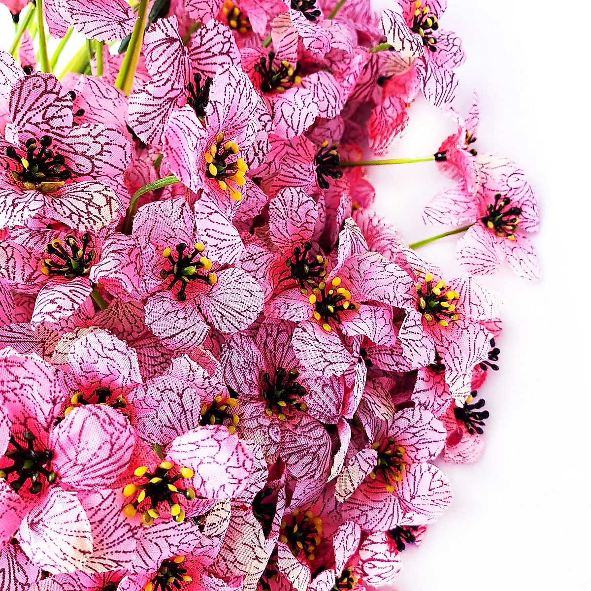 Vebroert Artificial Flowers, 12 Bundles Outdoor Fake Flowers UV Resistant Silk Flowers Greenery Decor, No Fade Plastic Faux Plants for Window Boxes Garden Porch Wedding Decoration, Pink