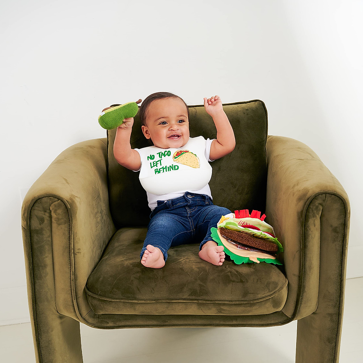 Mud Pie unisex baby | Spoon, Mud Pie Fiesta Taco Gift Box Set Includes Silicone Bib and Spoon Plush Taco Book Avocado, Multi, One Size US