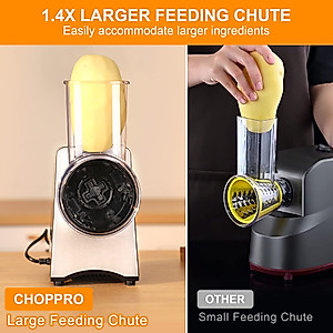 Electric Cheese Grater,250W Automatic Vegetable Chopper with 5 Attachments,Veggie Cutter Julienne Slicer Shredder for Carrot,Potato,Fruit,Block Cheese