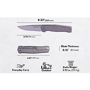 Real Steel Rokot Premium Pocket Knife - S35VN Blade & TC-4 Handle-Perfect for Everyday Tasks - Titanium