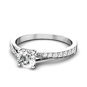 Blocaci Engagement Ring 1 CT Center Round Cut Moissanite Engagement Rings for Women 10k White Gold Free Engraving