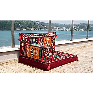 Authentic Arabic Majlis, Daybed Sofa, Arabic Floor Couch, Reading Loveseats, 8" Thickness Floor Seating Set, Moroccan Cushion