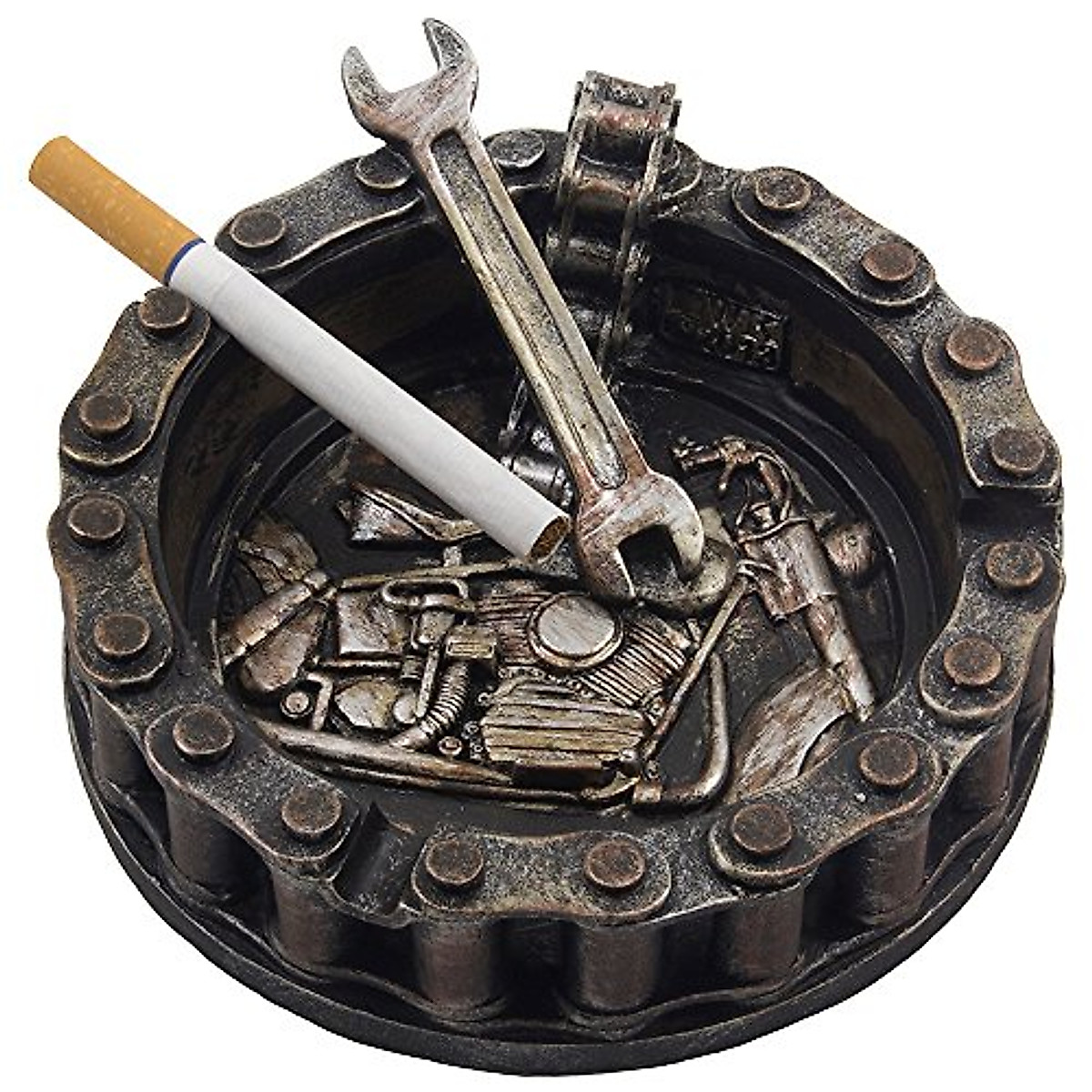 Unique Motorcycle Chain Ashtray for Biker Bars