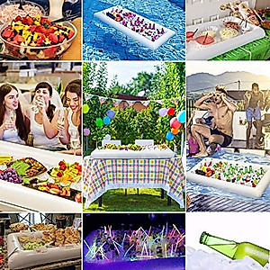 Jasonwell Inflatable Serving Bars Ice Buffet Salad Serving Trays Food Drink Holder Cooler Containers Indoor Outdoor BBQ Picnic Pool Party Supplies Luau Cooler w Drain Plug