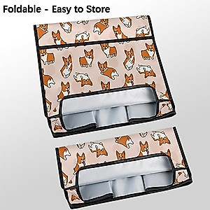 Cartoon Corgis Dog Pattern Stand Mixer Cover Foldable with Zipper and Handle Dust Cover Compatible With 6-8 Quart Kitchen Mixers Fits All Tilt Head & Bowl Lift Models