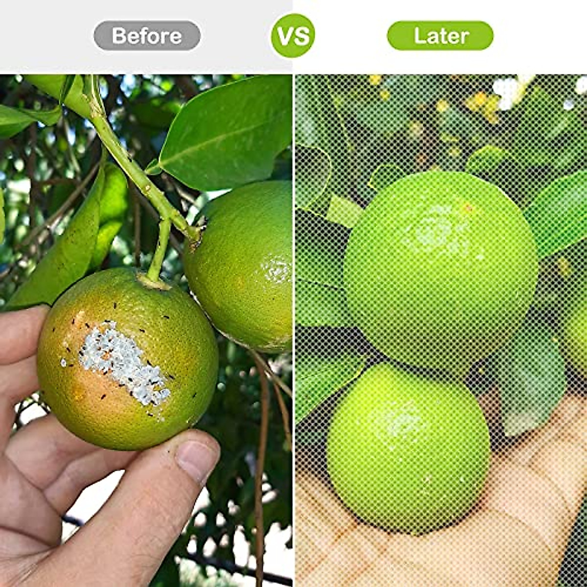 2 Pcs Insect Bird Barrier Netting Bag with Drawstring 2.6 x 3.3ft Garden Netting Bugs Plant Cover for Protect Tomato Blueberry Fruits Flower from Insect Bird Eating