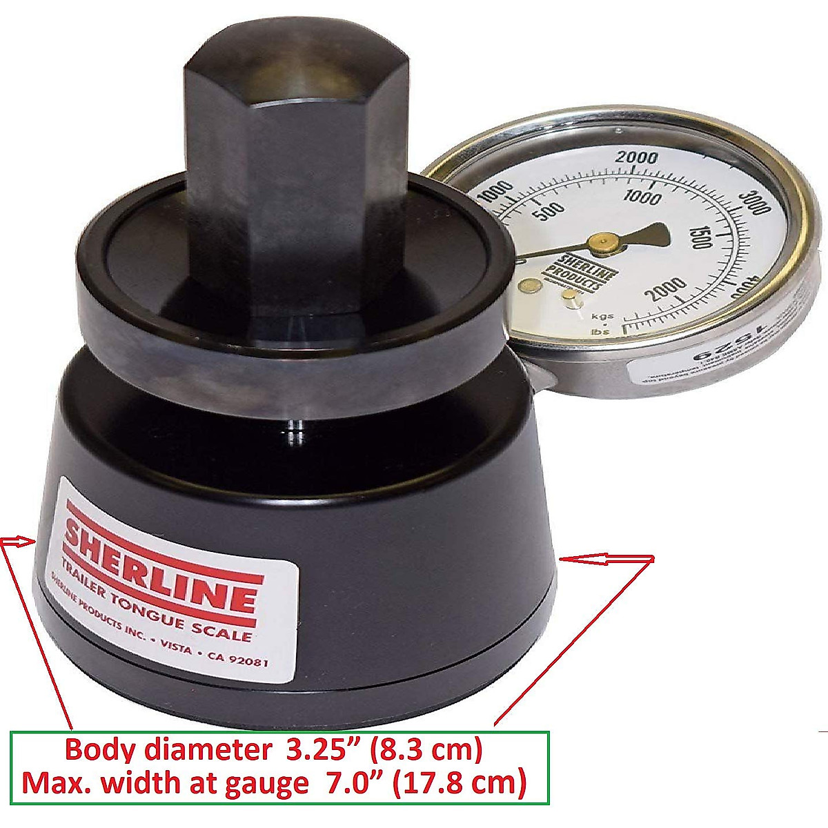 Sherline Hydraulic Tongue Weight Scale (5781) DISPLAYS Both 0-5000lb and 0-2250 Kg. Very Stable