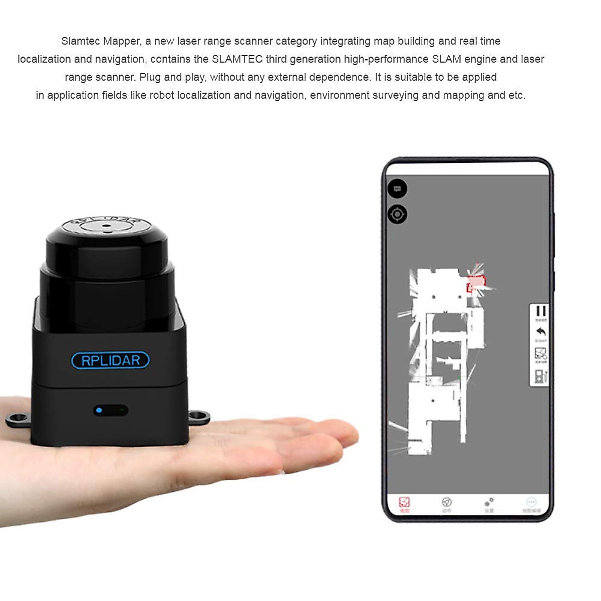 youyeetoo Slamtec RPLIDAR SLAMTEC M2M2 TOF Laser Scanner Kit 40 Meters Scanning Radius LIDAR Sensor for Map Construction and Navigation of Robots