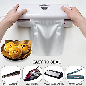 15Pack Large Mylar Bags for Food Storage With 15 Oxygen Absorbers 2000cc - 5 Gallon Resealable Bags for Packaging Products 15 Sticker