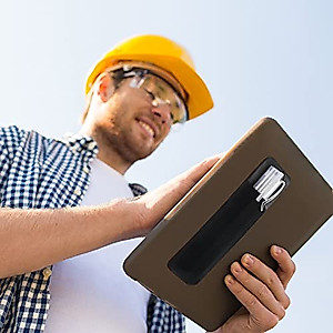 Chinco 4 Pack Adhesive Pen Holder for Notebook Easy to Remove Notebook Pen Holder Black Journal Pen Holder Stick on Pen Holder Reusable Pen Sleeve Pouch for Hardcover Journals, Notebooks, Pad