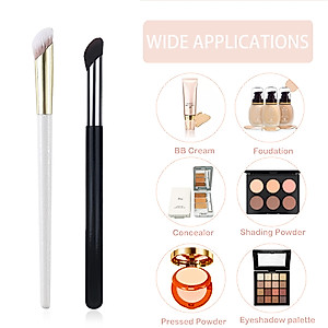 2 Pcs Angled Shading Brush & Mini Nose Contour Brushes, Angled Concealer Brush Under Eye for Dark Circles Puffiness, Bronzer Highlighting Brush, Shadow Brush, Eye Makeup Brushes for Face