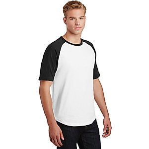 SPORT-TEK Short Sleeve Colorblock Raglan Jersey F20 White/Black