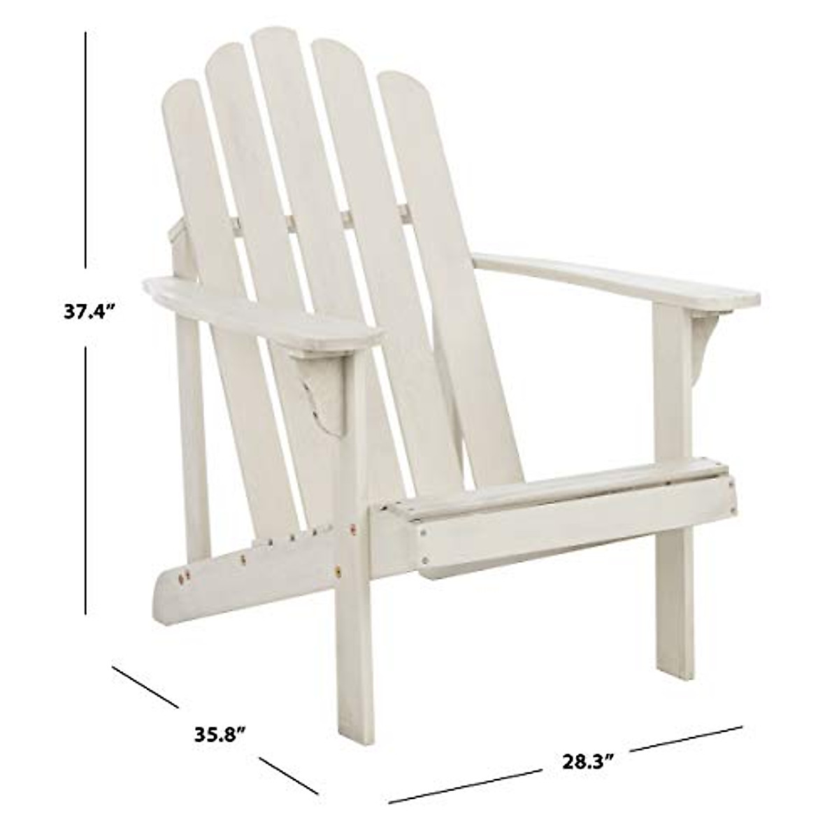SAFAVIEH Outdoor Topher White Classic Adirondack Chair