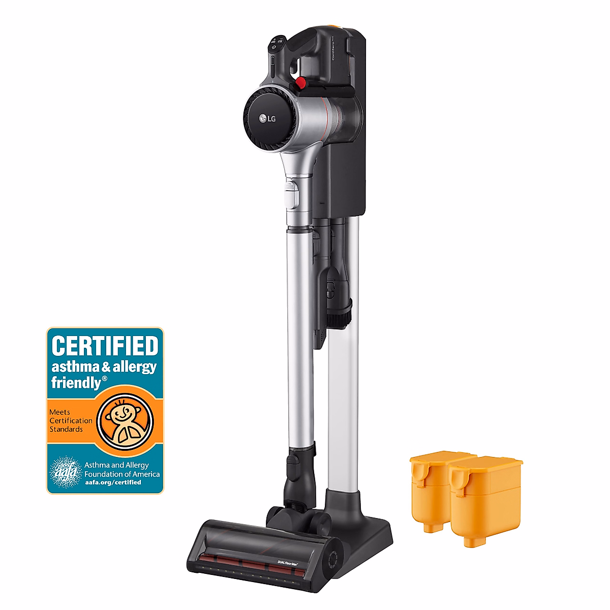 LG CordZero A925 – Cordless Stick Vacuum Cleaner, 120 Minute Runtime w/Extra Rechargeable Battery, Dual Floor Max 2024 Update, Lightweight, Cleans Carpet, Hardwood, Pet Hair, Portable Charging Stand