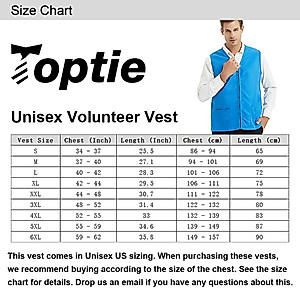 TopTie Adult Volunteer Activity Vest Supermarket Uniform Vests Clerk Workwear-Red-XXL