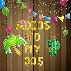 Adios To My 30s Balloons, Fiesta Mexican 40th Birthday Party Decorations, Taco Bout 40 Balloons Supplies, 40th Birthday Party Balloons Decors Sign