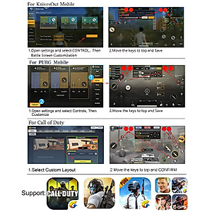 4 Trigger Mobile Game Controller with Cooling Fan for PUBG/Call of Duty/Fortnite [6 Finger Operation] YOBWIN L1R1 L2R2 Gaming Grip Gamepad Mobile Controller Trigger for 4.7-6.5" iOS Android Phone