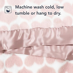 Little Giraffe Baby Blanket - Luxe Soft Blanket with Satin Trim - Baby Stroller Blanket - Newborn Baby Essentials & Baby Gifts - 29"x35" - Heart Army Dusty Pink