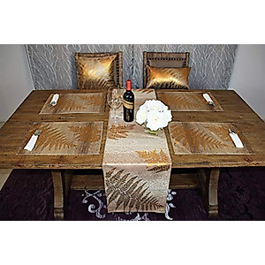 Gold Metallic Throw Pillow with Foil Leaf Design Case + Insert Gold Throw Pillow