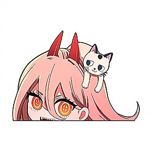 Power Car Sticker Cute Decal Chainsaw Man Vinyl Sticker for Cars/Laptops